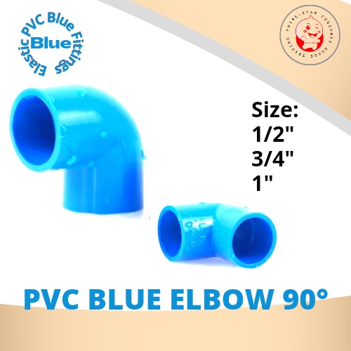 Elastic PVC Blue Fittings Elbow 90 (1/2", 3/4", 1") | Shopee Singapore