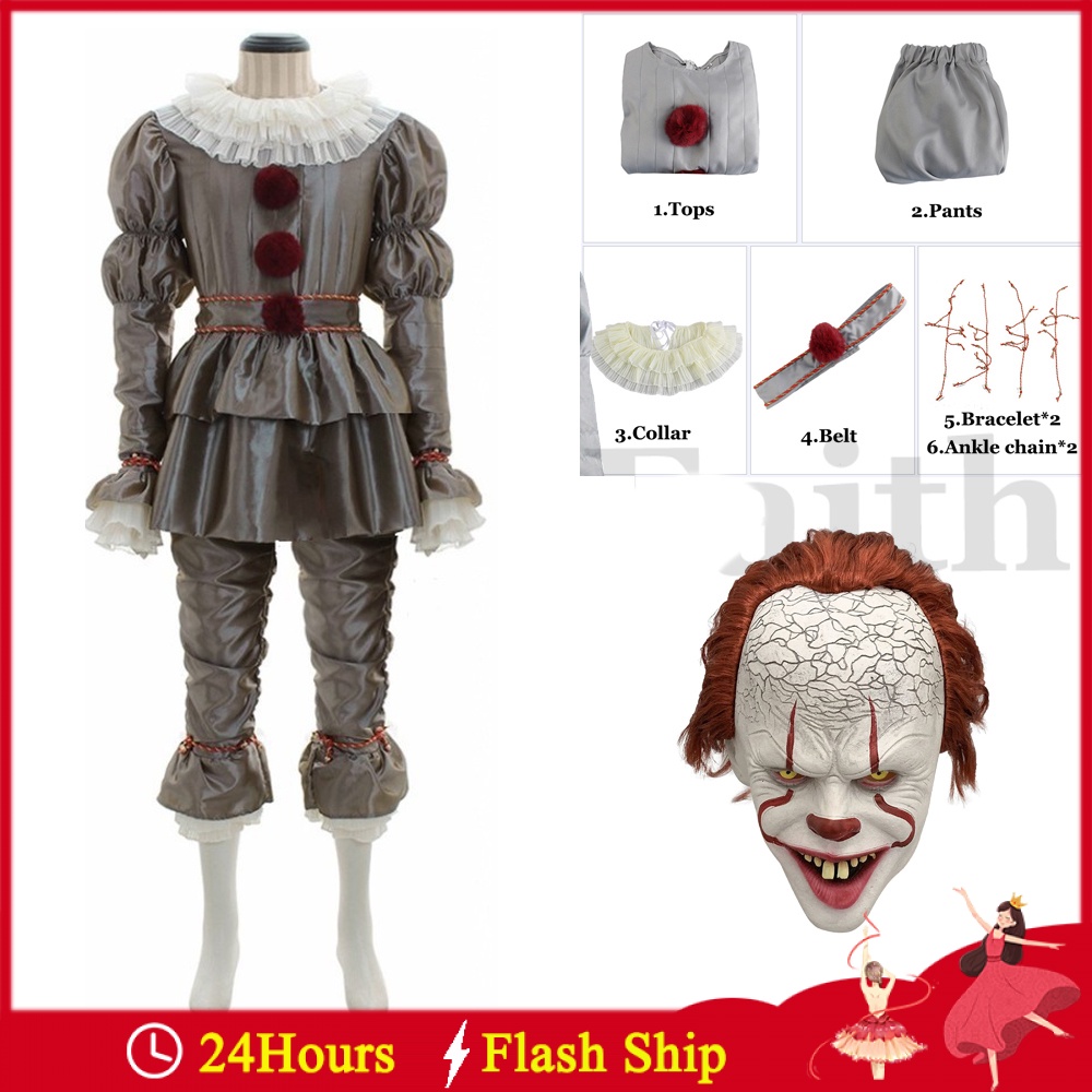 Movie Stephen King's It - Pennywise Cosplay Costume for Adult Kids ...