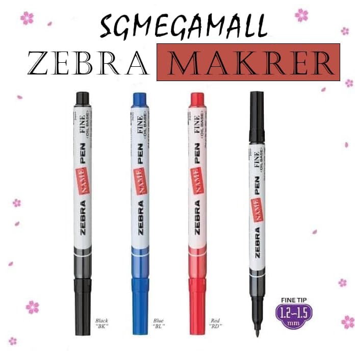 [SGMEGAMALL] Zebra Name Pen Permanent Marker Bullet Tip | Shopee Singapore