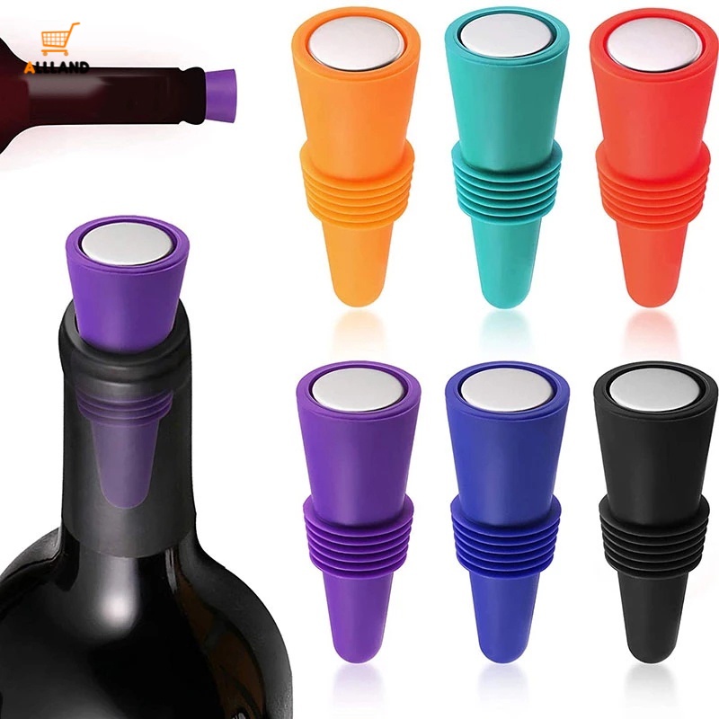 Universal Silicone Wine Stopper / Solid Color Leak Proof Champagne Wine ...