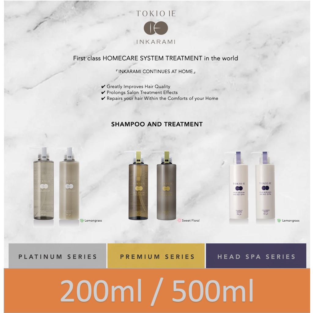 Tokio IE Inkarami Platinum / Premium / Head Spa - Shampoo Treatment 200ml 500ml / Oil Treatment ...
