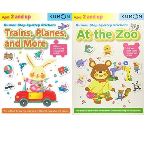 Step-by-Step Stickers: Trains, Planes, and More/At The Zoo (Kumon ...