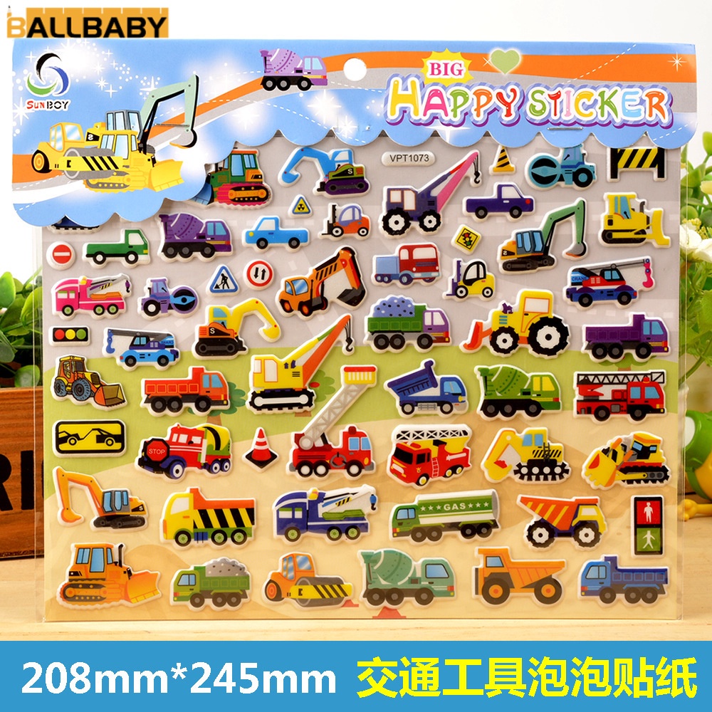 3D Kid's Car Foam Stickers Children's Transportation Animal Dinosaur ...