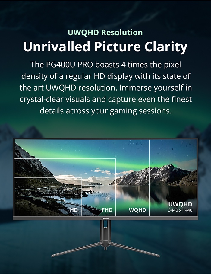 PRISM+ PG400U PRO | 40" UWQHD Ultrawide 144Hz IPS Gaming Monitor [3440 ...