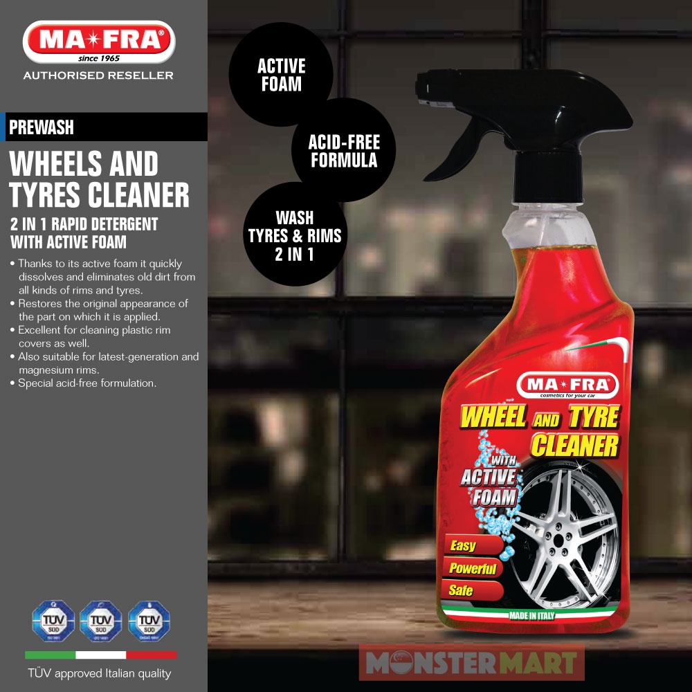 Mafra Rims and Tyres Cleaner 500ml (2 in 1 Active Foam Deep clean and degrease tyres and rims ...