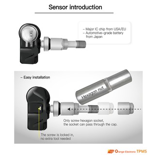 Orange P451 TPMS OTO Wireless Auto-Locate Tire Pressure Monitoring ...