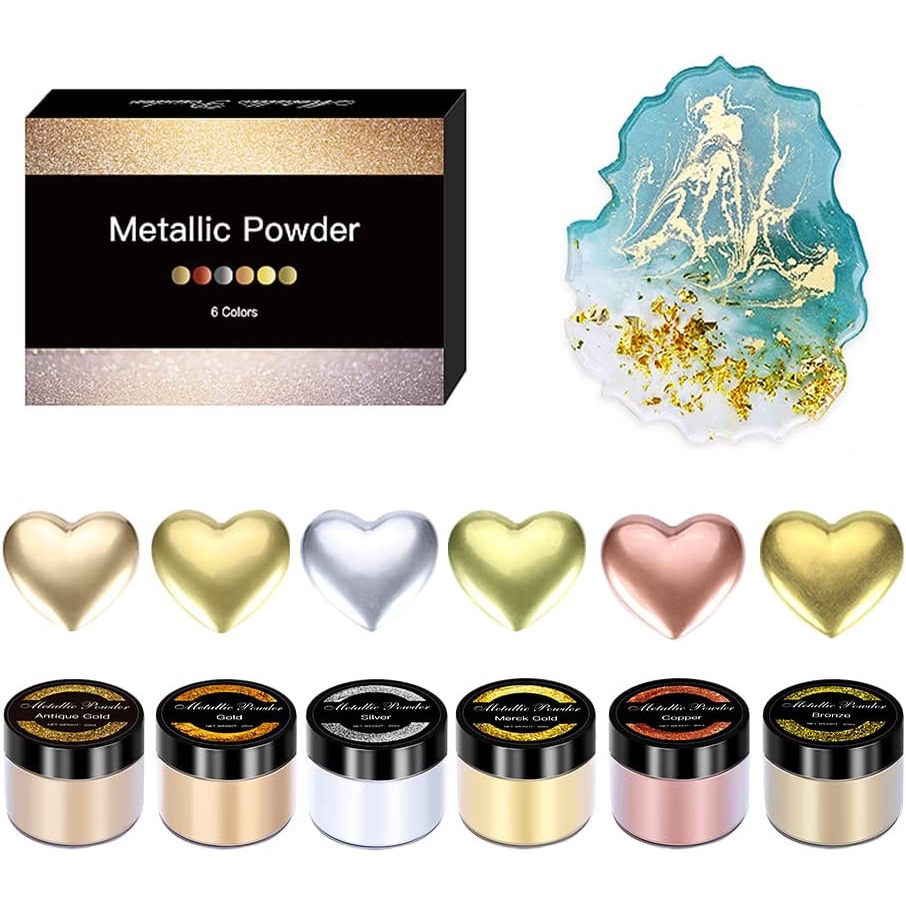 6 Colors Metallic Pigment Powder for Epoxy Resin Coloring Mold Making ...