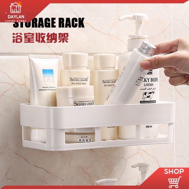 [Larger] 4KG Heavy Duty Bathroom Racks Wall-Mounted Storage Shelf Wall ...