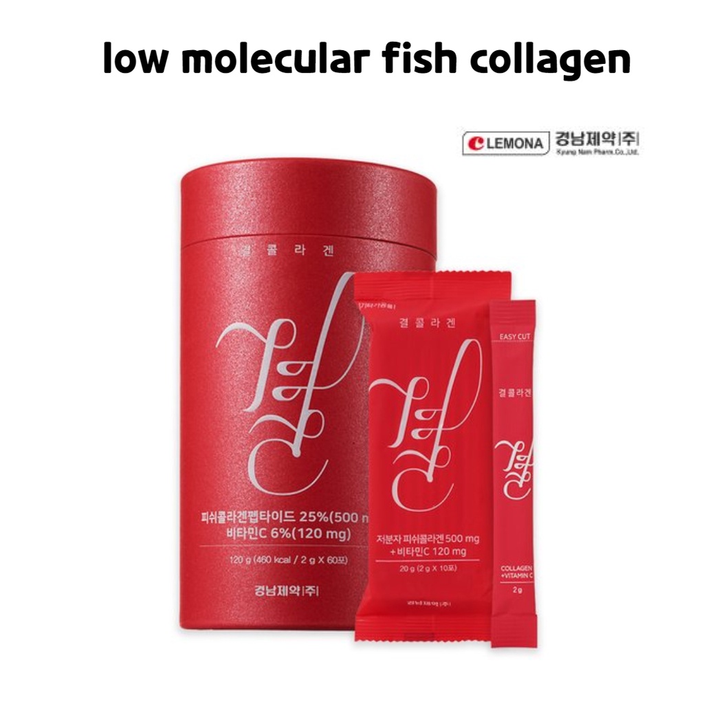 kyungnampharm LEMONA Gyeol Collagen Red 2g x 60 sticks NANO ⁬Fish ...