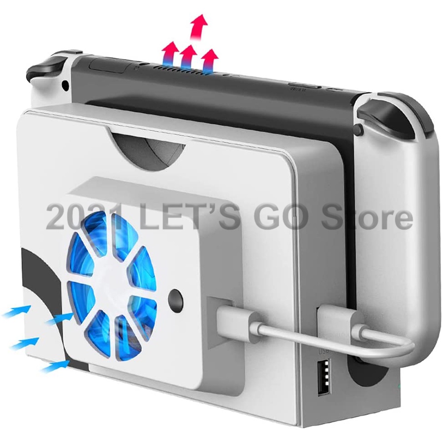 Nintend Switch OLED Cooling Fan Stand Blue Light USB Powered External ...