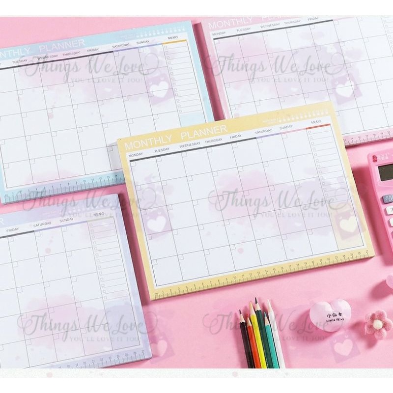 [SG SELLER] Monthly Planner Calendar Ruler Schedule Checklist Organizer ...