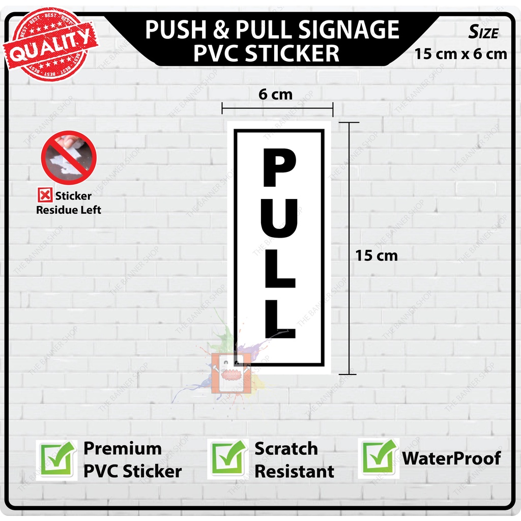 Push & Pull PVC Sign Sticker for Doors, Door Signs, Door Signage ...