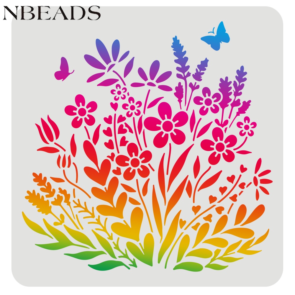 1pc Wild Flowers Stencils for Painting 30x30cm Classic Wildflowers ...