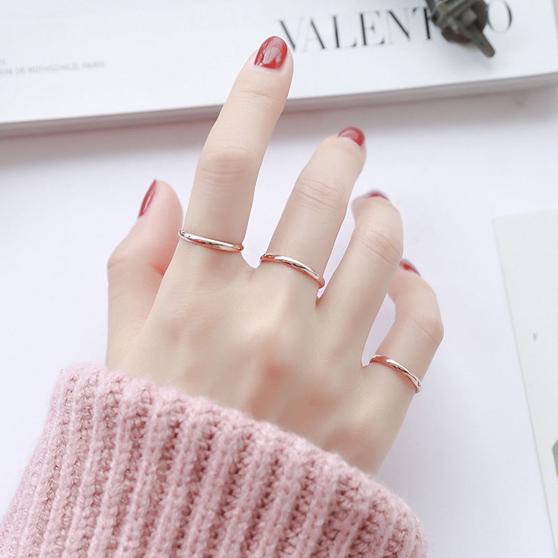 Ultra-thin 18K Titanium Little finger Ring Rust-proof Couple Joint ring ...