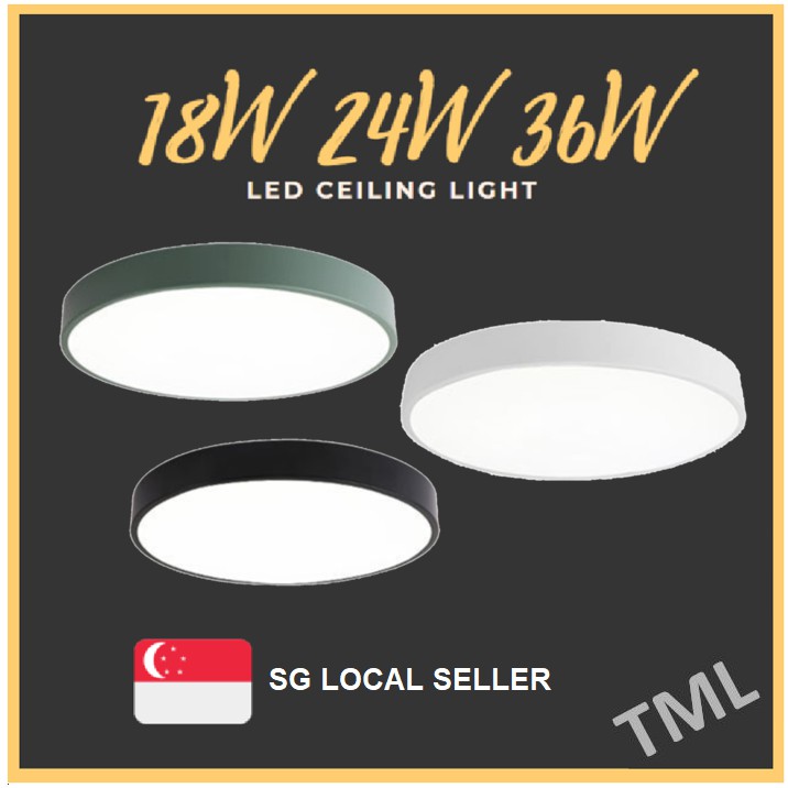 TML Black White Green LED Nordic Minimal Ceiling Light - Daylight Warm ...