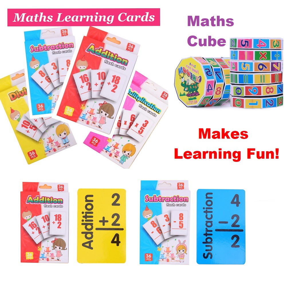 Maths cube Maths Learning FlashCards Children Day Mathematics Flash ...