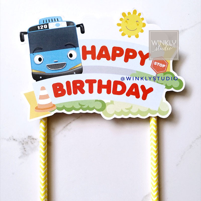 Big Cake Topper Tayo Ready / Tayo Little Bus Tart Cake Topper / Tayo ...