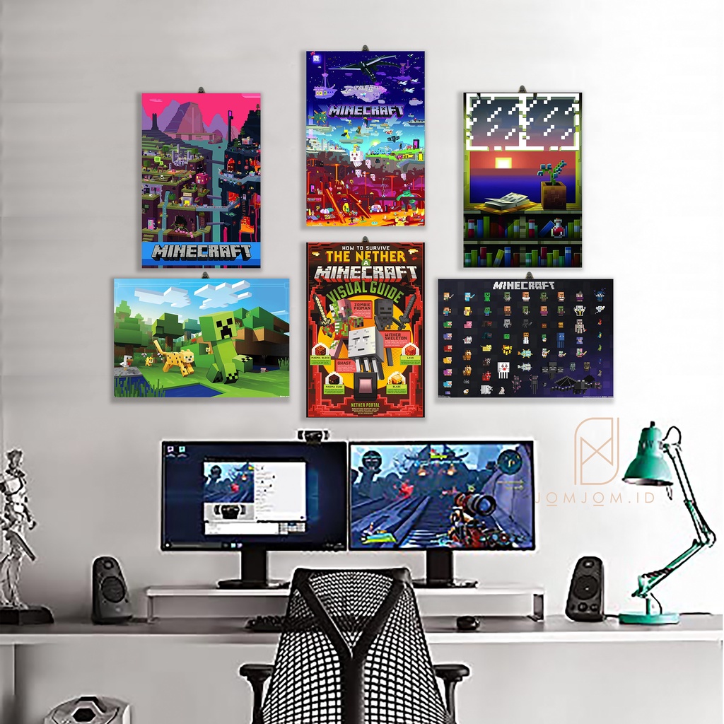 HIASAN DINDING KAYU Minecraft GAMEN Room Wooden Poster GAMER Room WALL ...