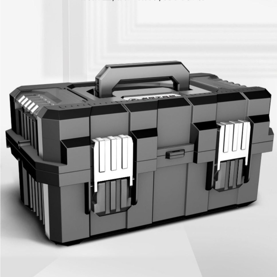 Portable Tool Box Plastic Toolbox Hardware Storage Folding Case Home ...