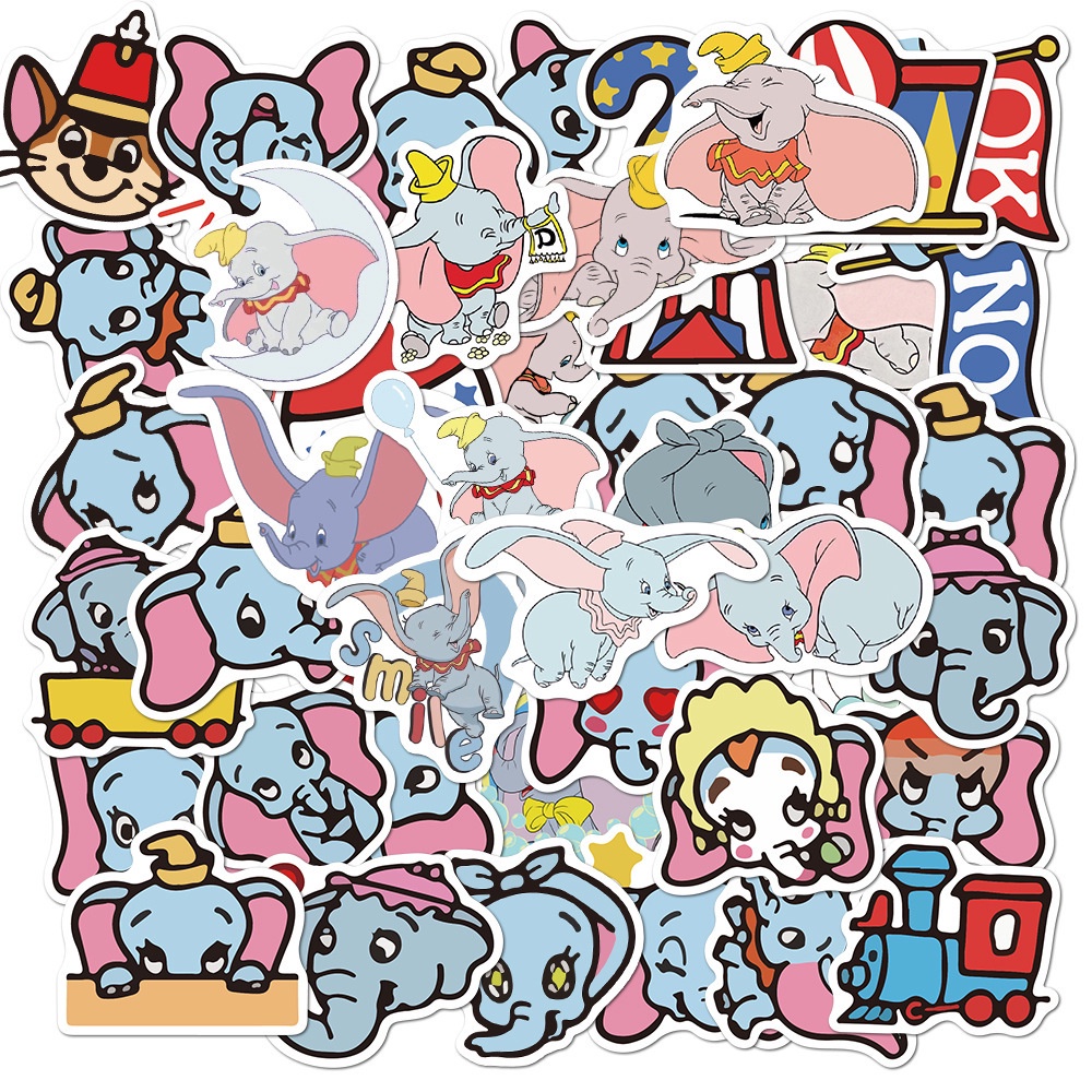 50Pcs/Set Dumbo Series 01 Stickers DIY Fashion Waterproof Doodle Decals ...