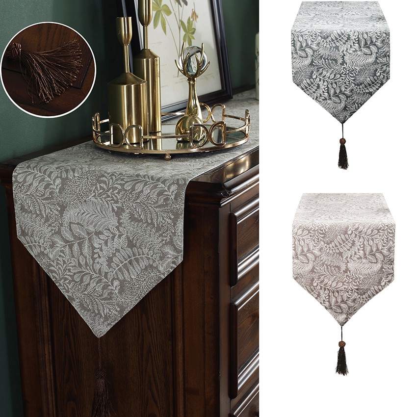 Farmhouse Dining Table Runner Cloth Cotton Linen Alas Meja 4 6 8 Kerusi ...