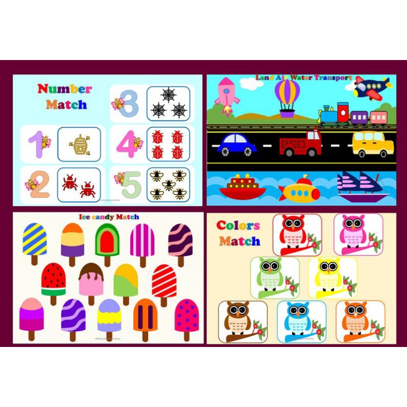 [Laminated] THEME Busy book & quiet book for kid early learning ...