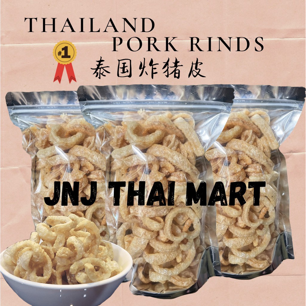 Thai Style Crispy Fried Pork Rinds Homemade (80g/Non-Halalal) | Shopee ...