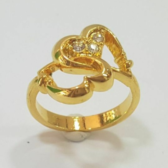 Gold plating ring with crystals R12668 | Shopee Singapore