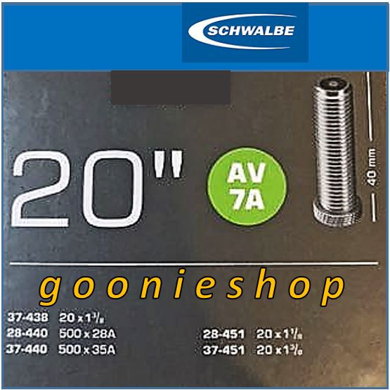 *SG SELLER* SCHWALBE Inner Tyre Tube for 16 18 20 22 inch Folding Bicycle. Model AV4 AV6 AV7 ...