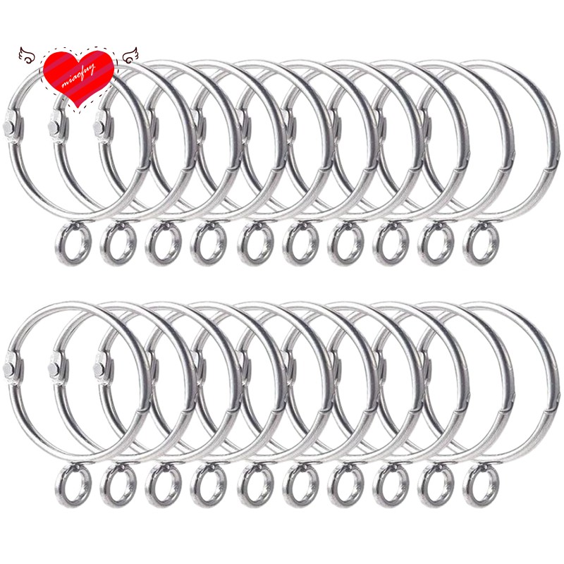 20 Pcs Openable Sier Curtain Rings Open and Close Metal Rustproof ...