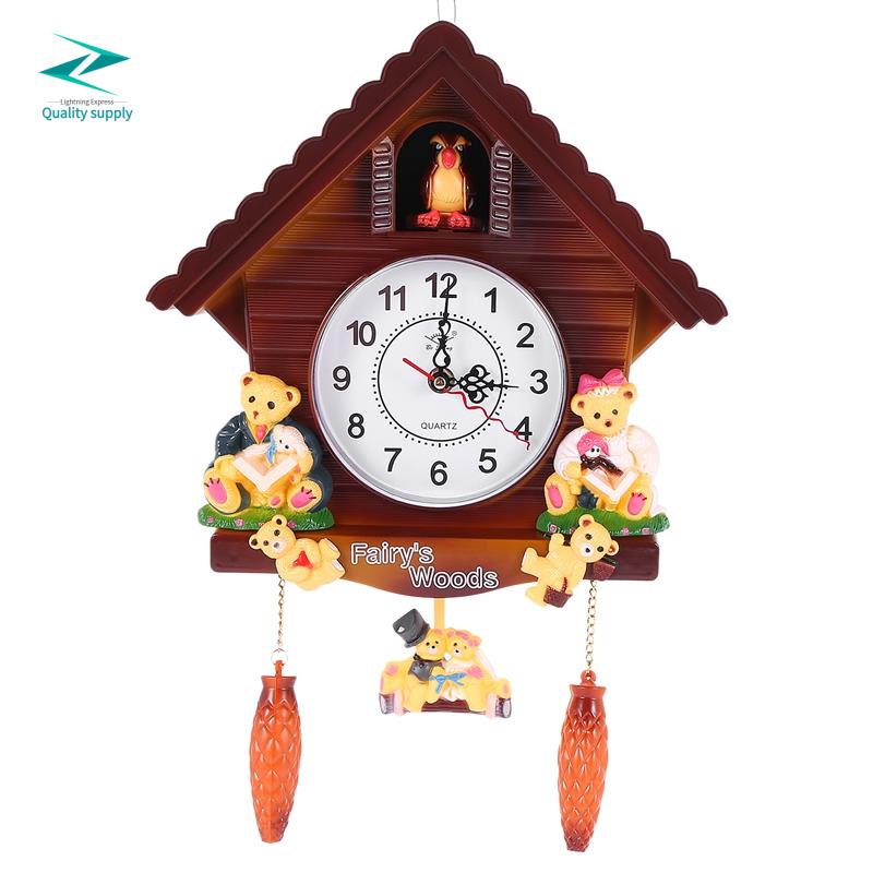 Retro Vintage Wooden Cuckoo Clocks Handcraft Carving Living Room Wall ...