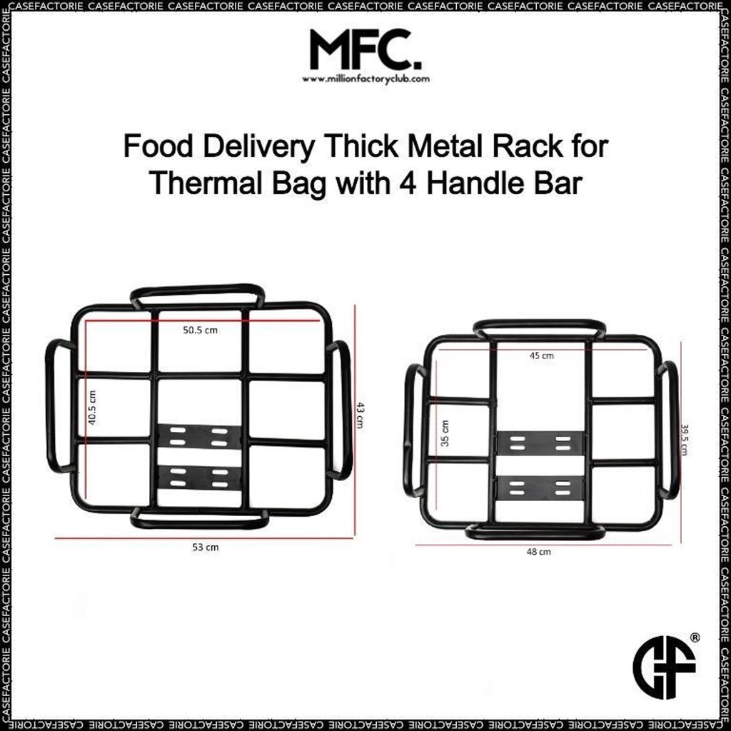 MFC Food Delivery Thick Metal Rack for Thermal Bag with 4 Handle Bar ...