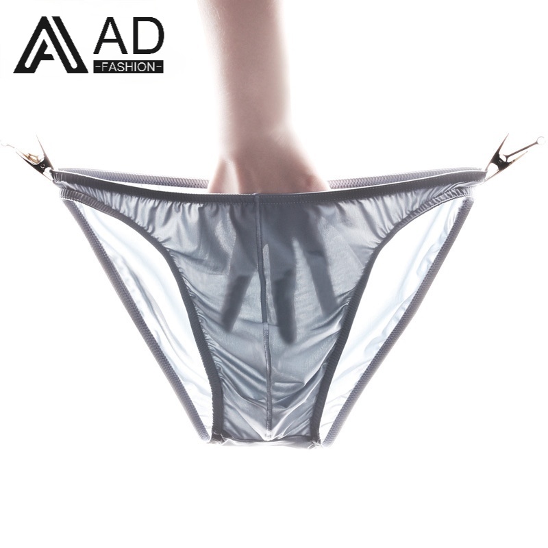 Adfashion Ice Silk Men Sexy Seamless Briefs Breathable Comfortable