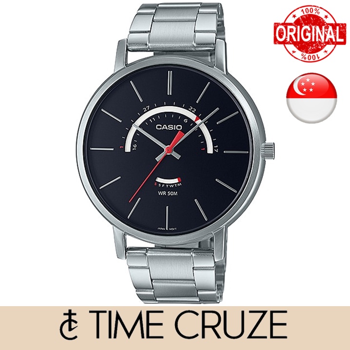 [Time Cruze] Casio MTP-B105 Analog Quartz Stainless Steel Black Dial Men Watch MTP-B105D-1AVDF ...