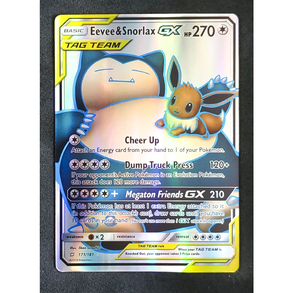 Eevee & Snorlax Tag Team GX 171/181 Kabigon Pokemon Card Matt Shadow Series English | Shopee ...