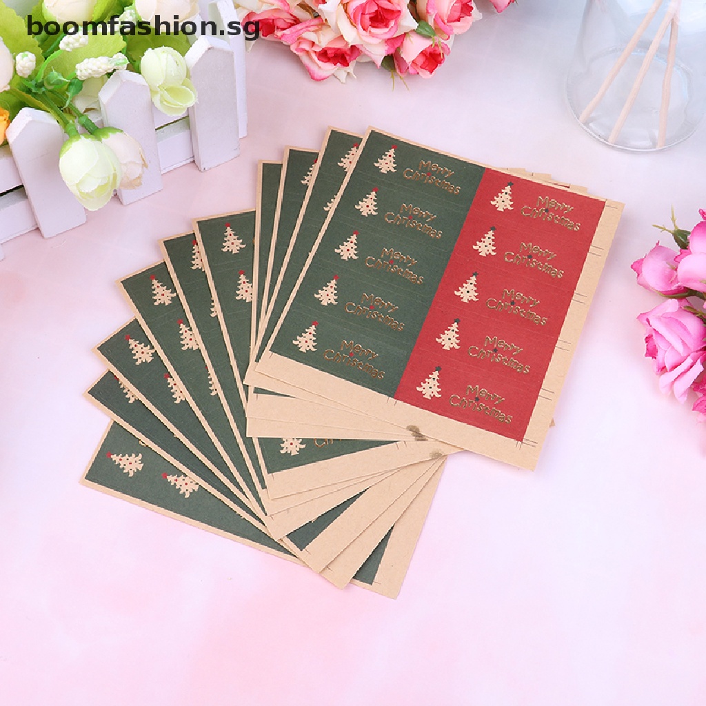 [boomfashion] 100Pcs Merry Christmas package Seal Sticker Christmas ...