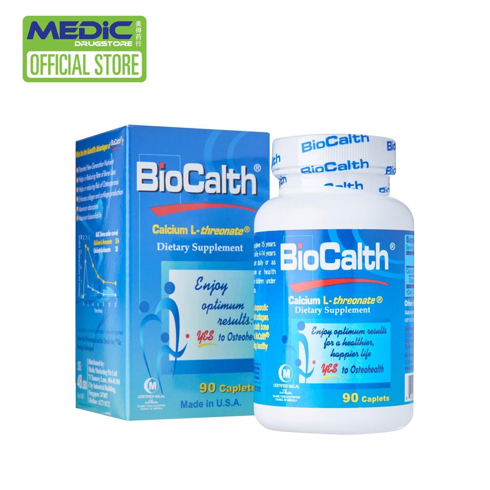 BioCalth Calcium L-Threonate Dietary Supplement Caplets 90s - By Medic ...