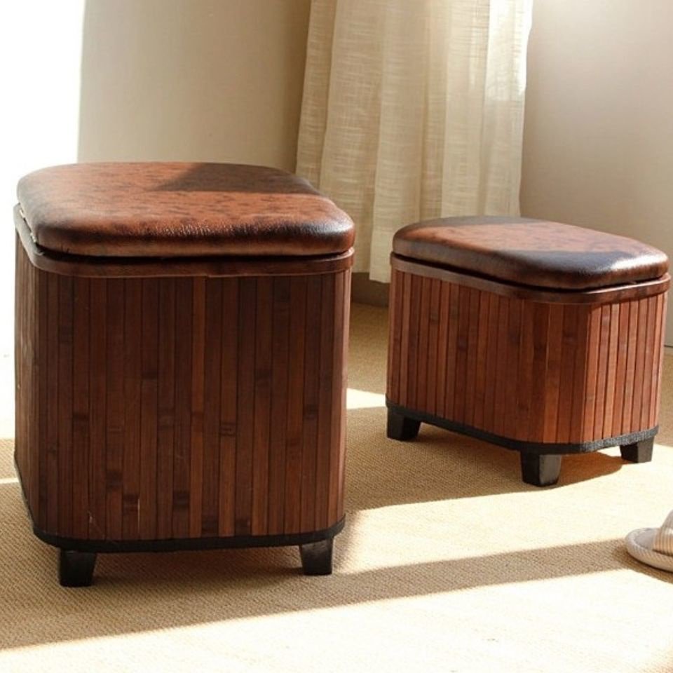 【kline】stool wooden stool Storage stool household rectangular stools ...