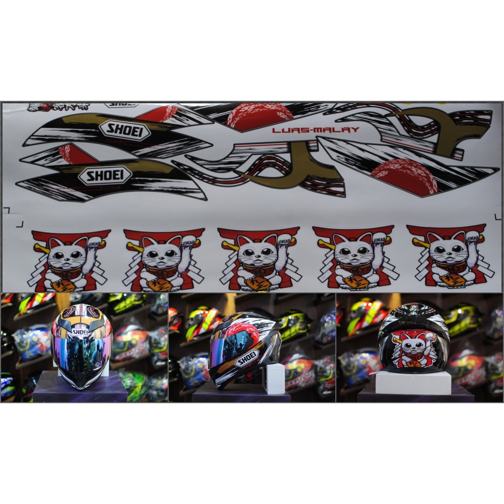 Fullface Shoei Cat helmet Decal | Shopee Singapore