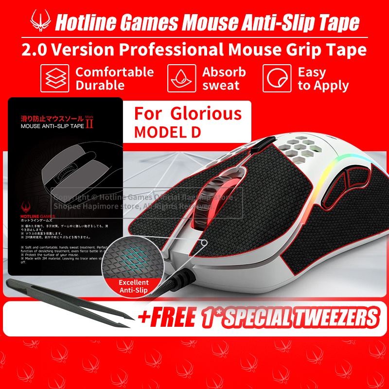 Hotline Games 2.0 Mouse Grip Tape For Glorious Model D Wireless Gaming ...