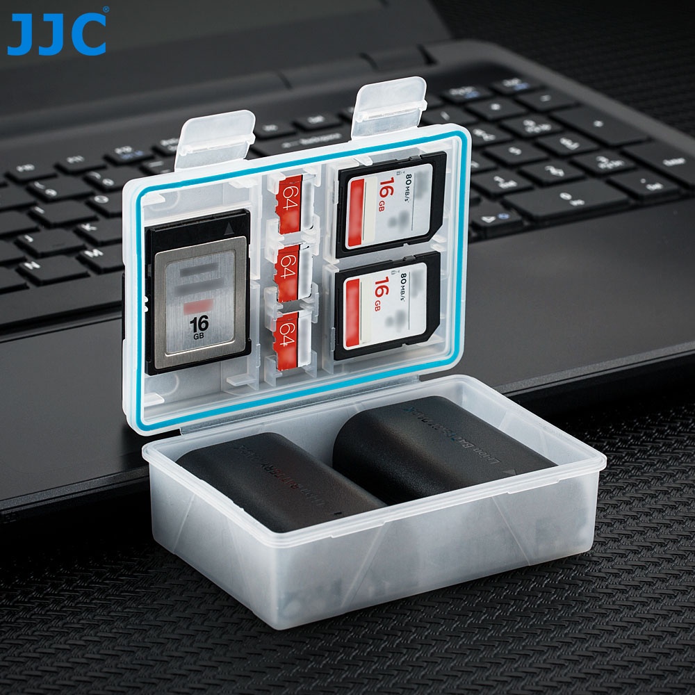 JJC BC-6 Camera Battery Case Storage Holder with SD MicroSD XQD Card ...
