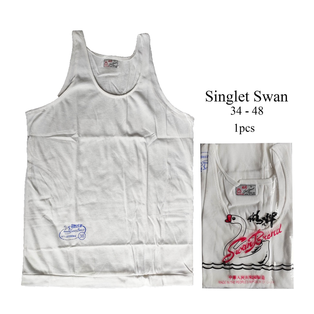 PUTIH 3pcs Men's Singlet Swan Brand White Singlet Swan Undershirt Men ...