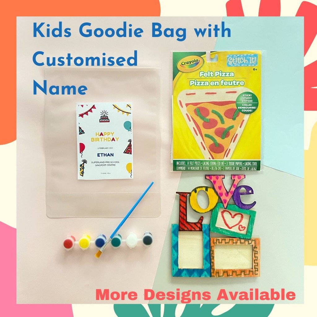 [SG Seller] Kids Goodie Bag Birthday Gift Packs Customized Name return ...