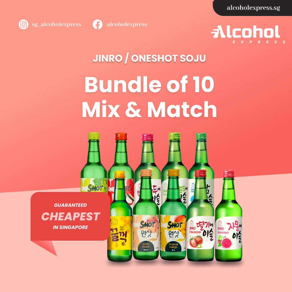JINRO + ONESHOT SOJU (Bundles of 10 - Mix & Match) | Shopee Singapore