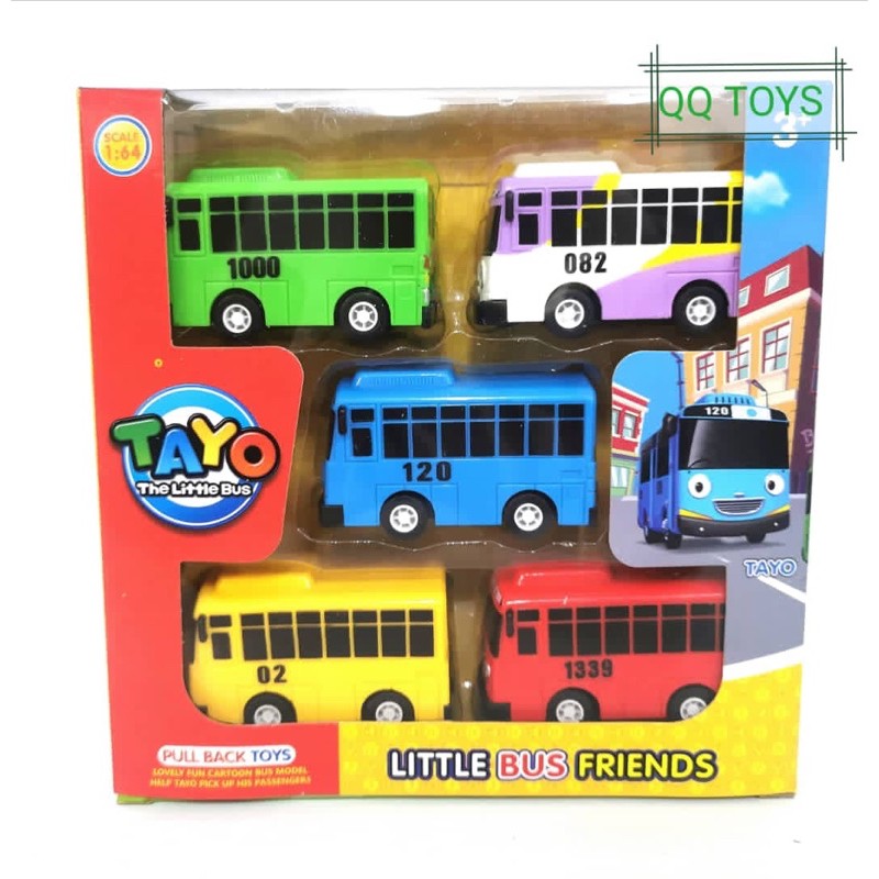 TAYO THE LITTLE BUS TOYS SET ( 5in1& 4in1 pull back car toys ) | Shopee ...