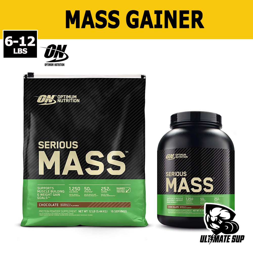 Optimum Nutrition Serious Mass Gainer, 6-12lbs, 1250 kcal | Shopee ...
