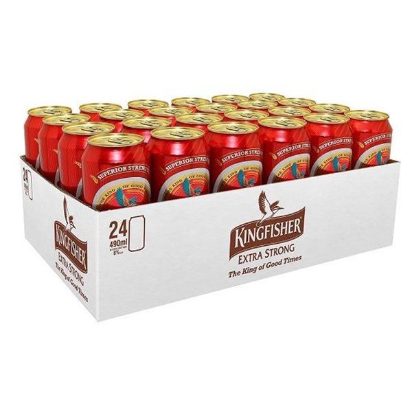 Kingfisher Extra Strong 490 ml x 24 Cans (BBD: Feb 2025) | Shopee Singapore