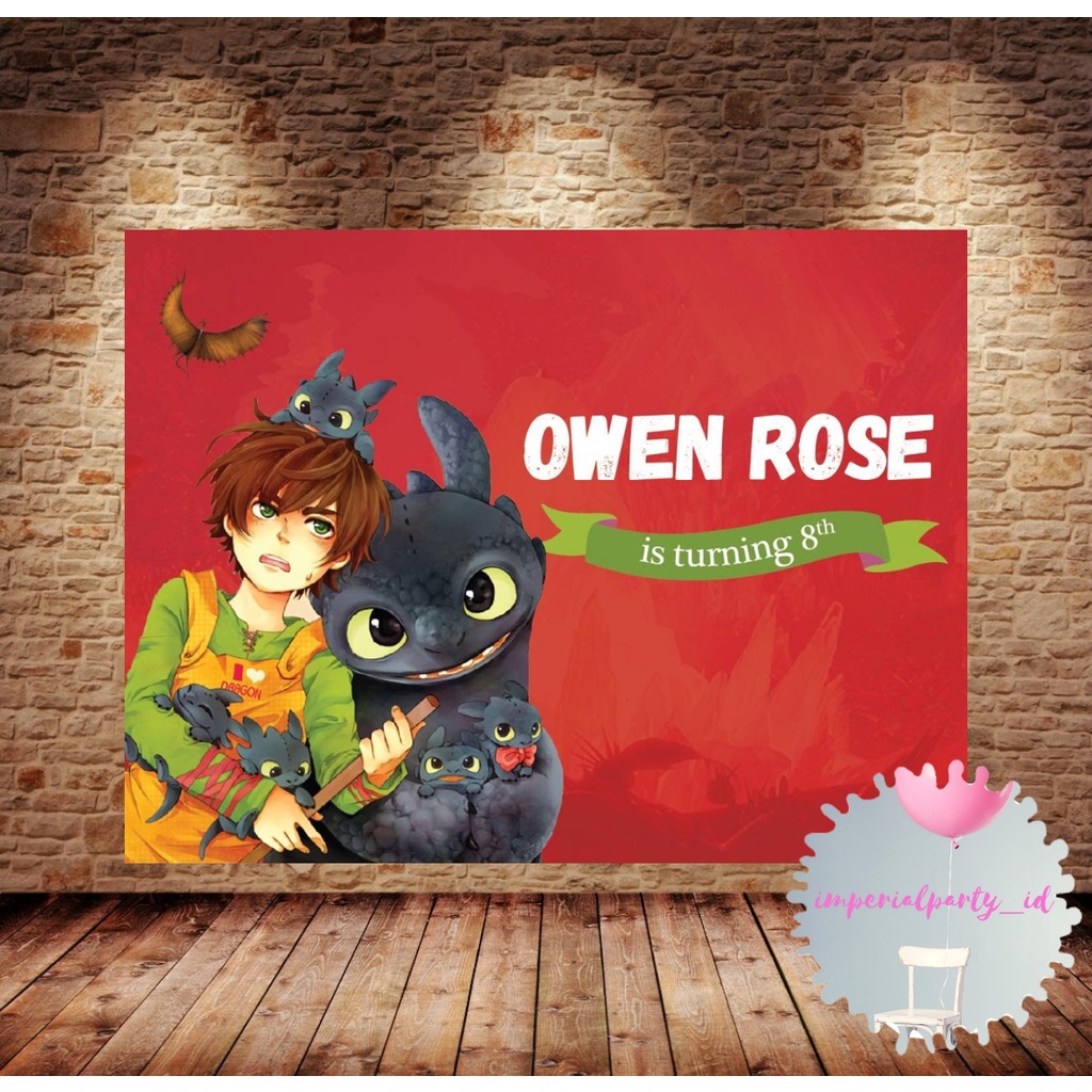 Custom Happy Birthday Backdrop Banner How to Train Your Dragon ...