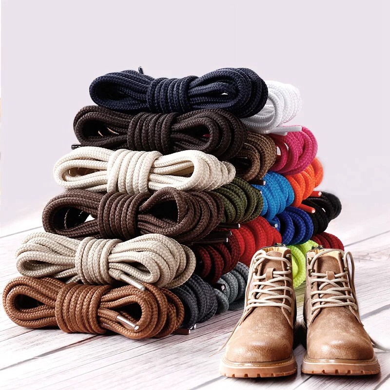 1Pair 21 Color Round Shoelaces Polyester Solid Classic Shoe laces Boots ...