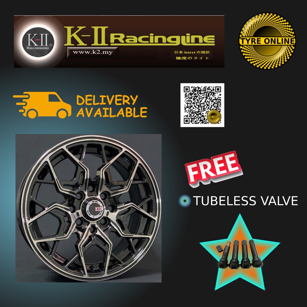 1PC NEW K-II RACINGLINE SPORT RIM 0886 BPB 14 INCH WHEEL AXIA MYVI VIVA ...